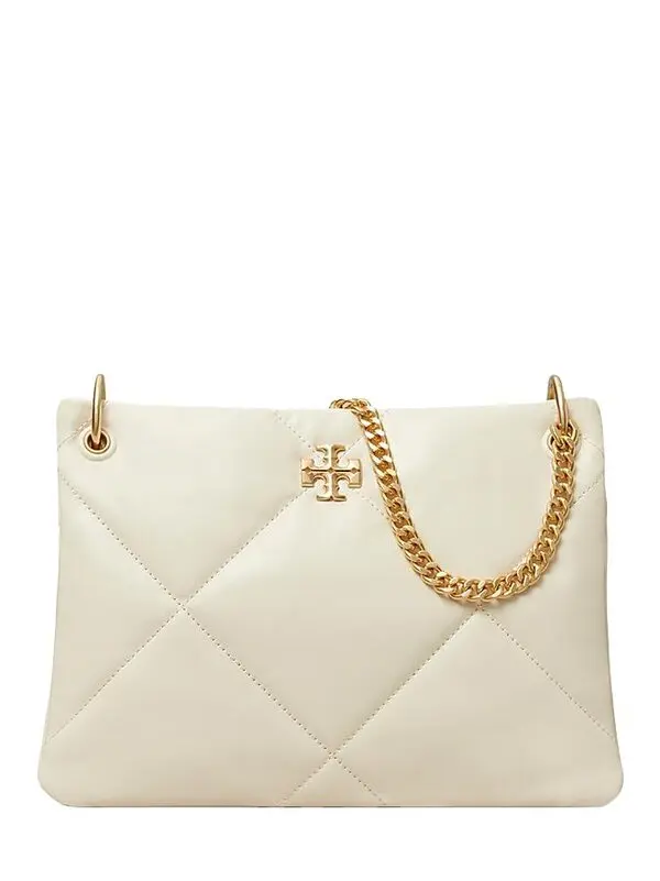 Tory Burch Kira Diamond Quilted Leather Shoulder Bag - Warm White