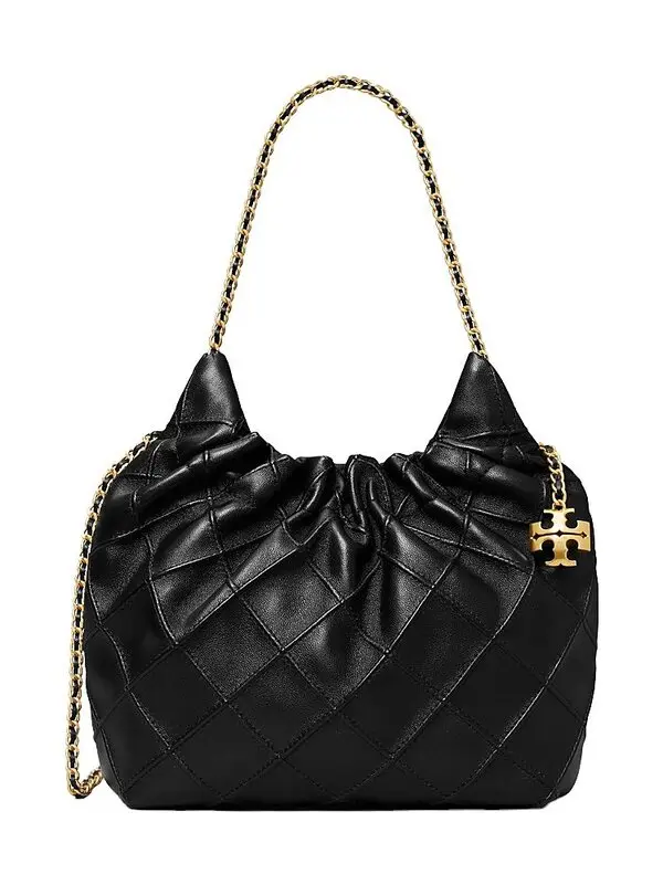 Tory Burch Mini Fleming Hobo Bag - Black