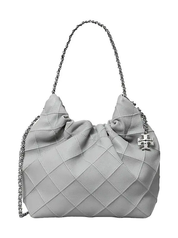 Tory Burch Mini Fleming Hobo Bag - Gray