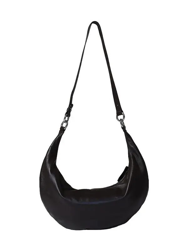 HYER GOODS 3-in-1 Convertible Hobo Crescent Bag - Black Silver