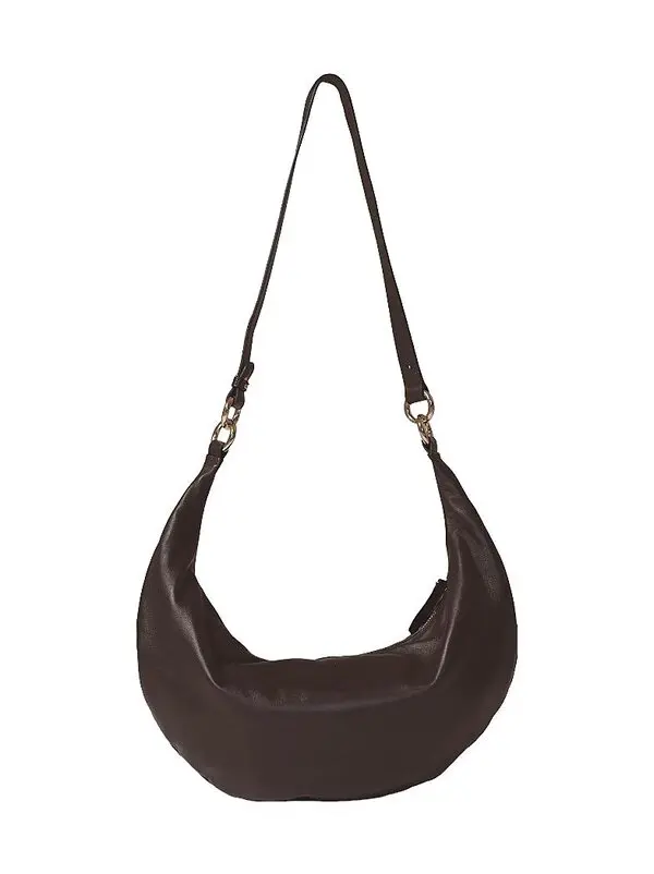 HYER GOODS 3-in-1 Convertible Hobo Crescent Bag - Chocolate