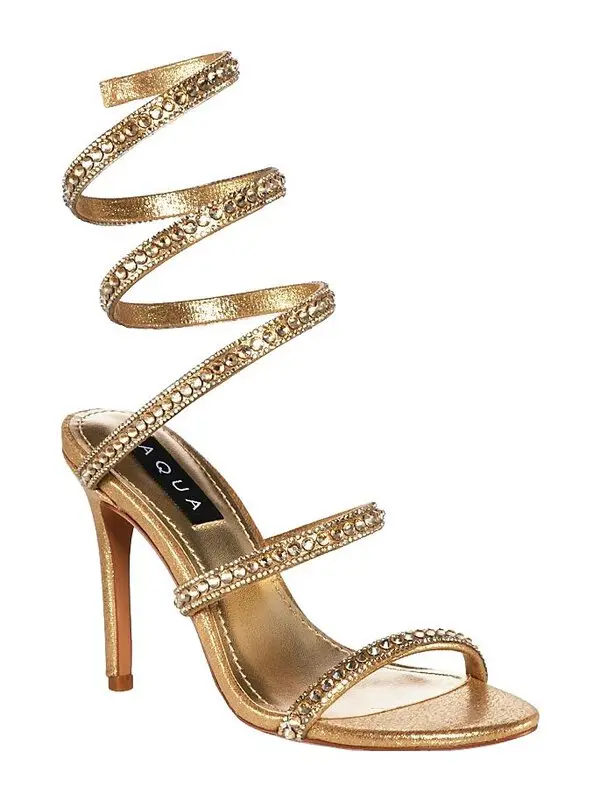 Aqua Dyon Wrapping Sandals - Gold