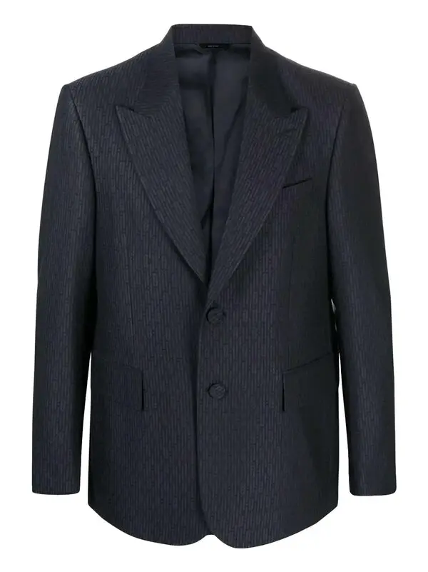 Fendi Ff Motif Wool Jacket - Blue