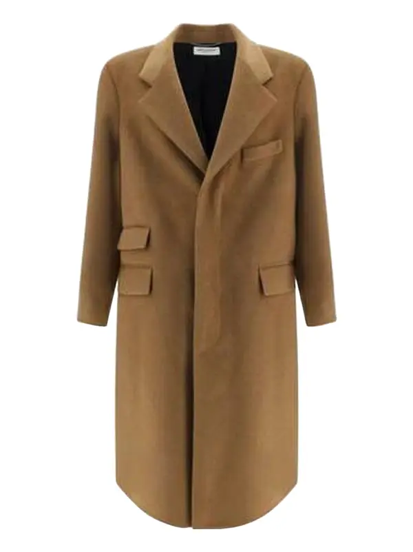Saint Laurent Oversize Wool Coat - Brown