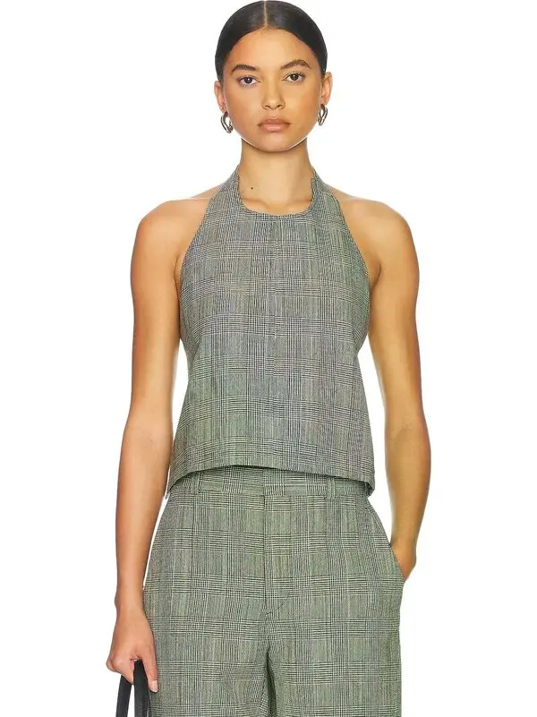 Wardrobe.NYC Backless Halter Top - Prince Of Wales