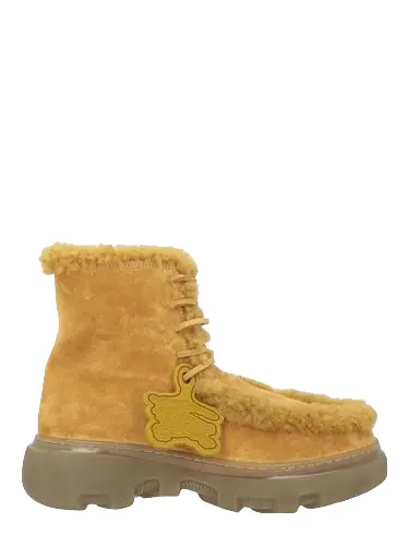 Burberry Ankle Boots In Calfskin And Shearling - Yellow