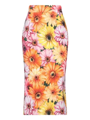 Dolce & Gabbana Floral Print Midi Skirt - Orange