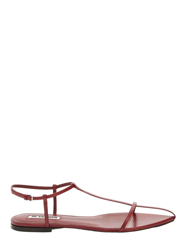 JIL SANDER Flat Strappy Sandals - Red