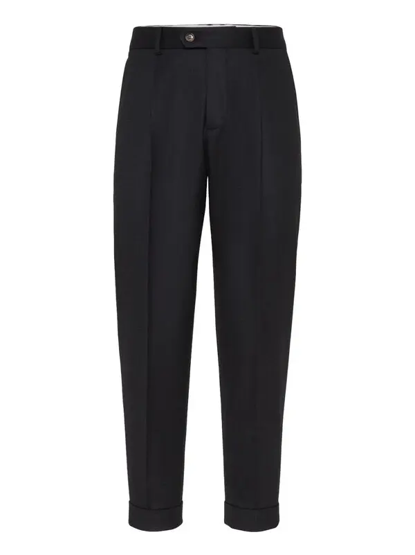 Brunello Cucinelli Tapered-leg Trousers - Black