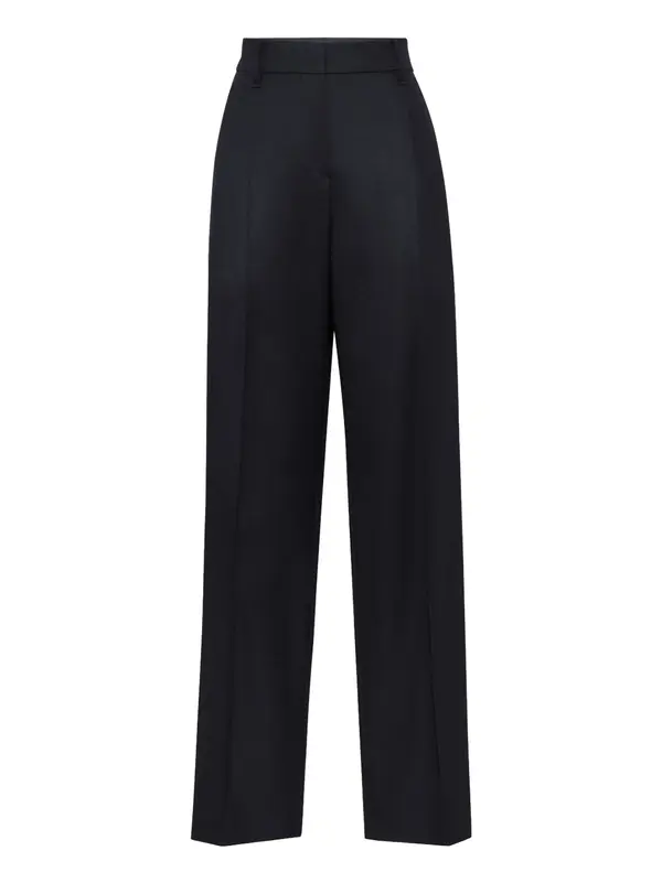 Brunello Cucinelli Monili Detail Wide-leg Trousers - Black
