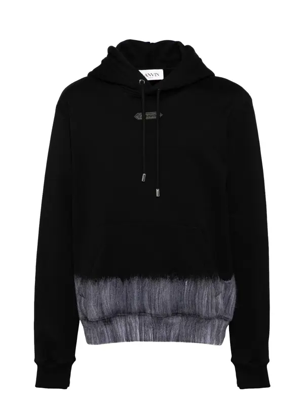 LANVIN Logo-patch Hoodie - Black