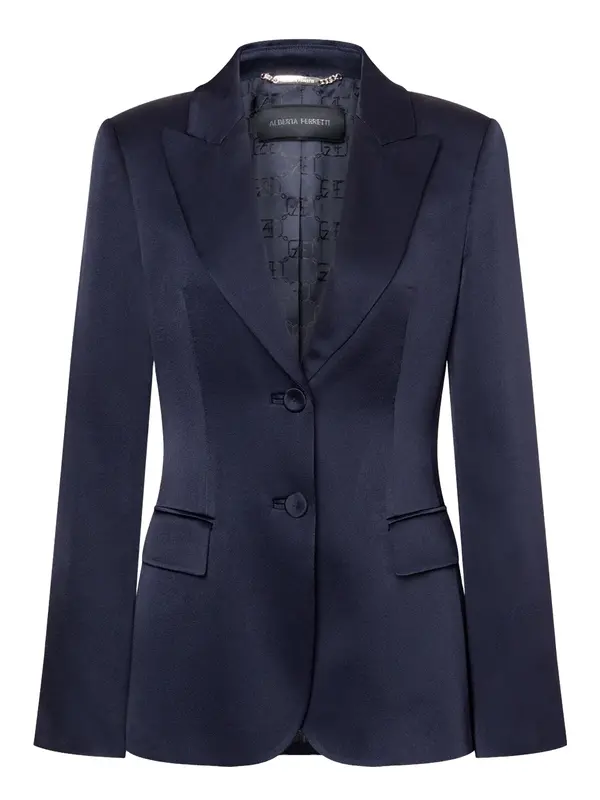 Alberta Ferretti Buttoned Blazer - Blue