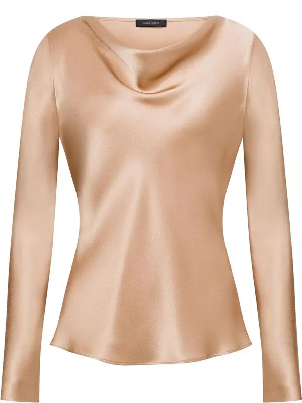 Alberta Ferretti Satin-finish Blouse - Neutrals