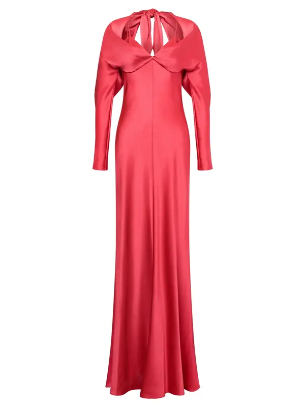 Alberta Ferretti Satin Maxi Dress - Pink