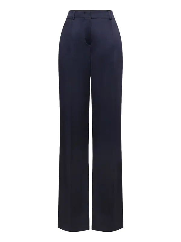 Alberta Ferretti Satin Trousers - Blue