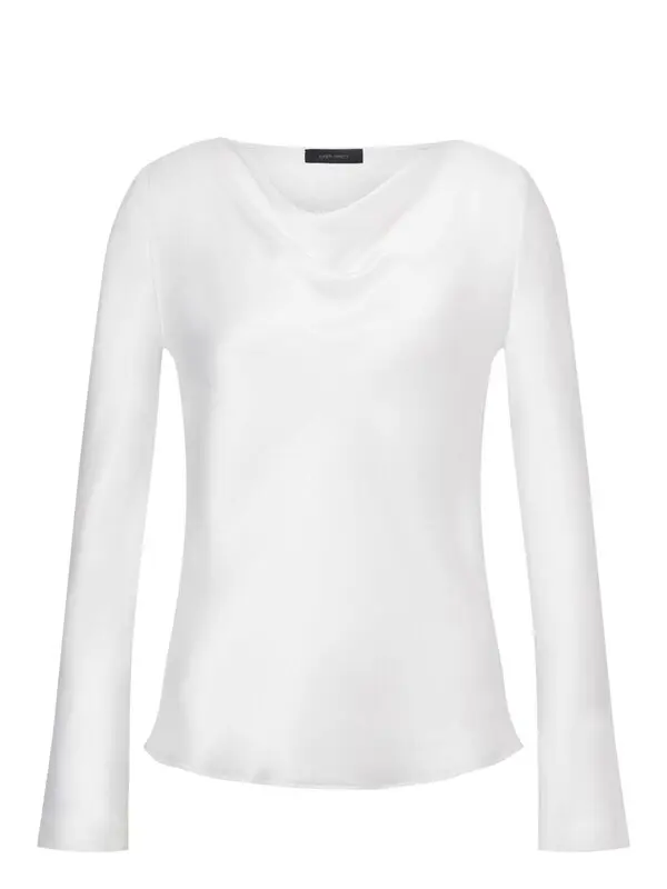 Alberta Ferretti Silk-blend Cowl-neck Top - White