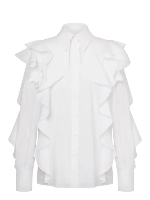 Alberta Ferretti Ruffled Shirt - White
