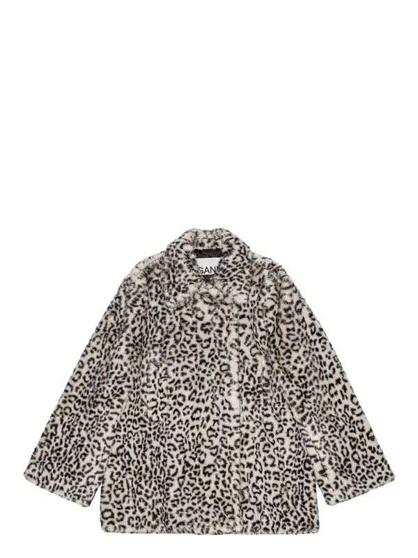 GANNI Faux-fur Jacket - Neutrals