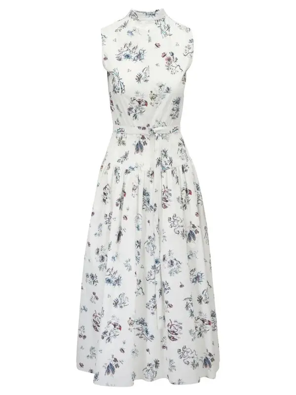 Adam Lippes Floral-print Midi Dress - White