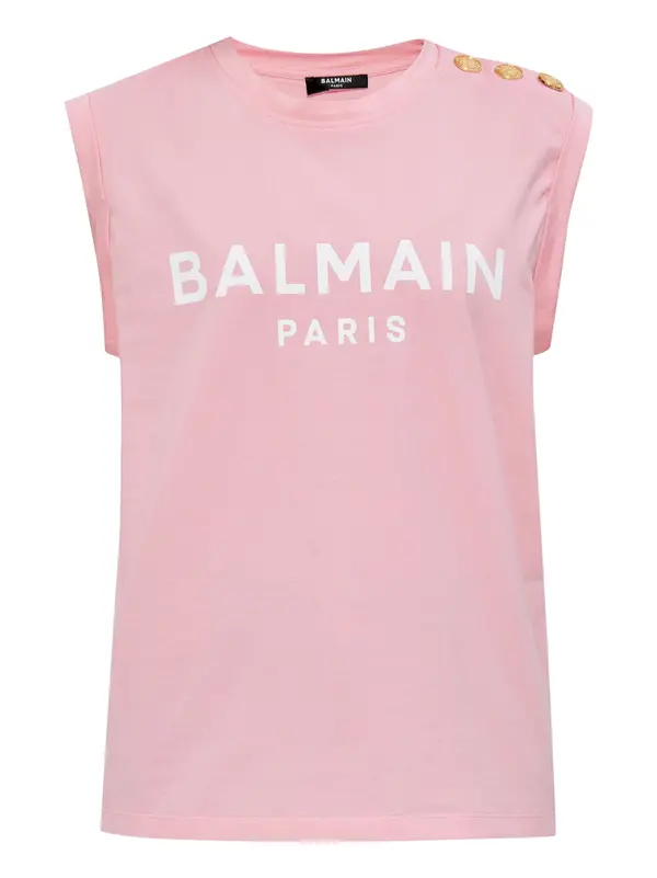 Balmain Logo-print Tank Top - Pink