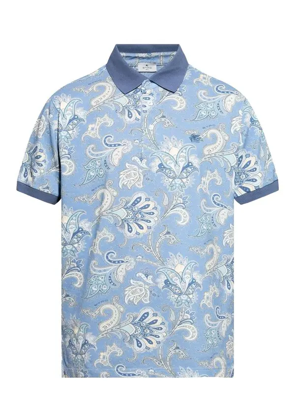 Etro Paisley-print Polo Shirt - Blue