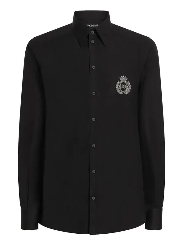Dolce & Gabbana Logo-appliqué Shirt - Black