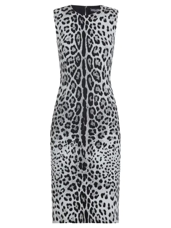 Dolce & Gabbana Animal-print Midi Dress - White
