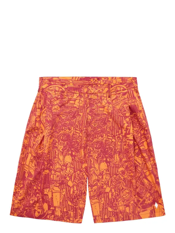 COUNTY OF MILAN Marcelo Burlon Graphic Bermuda Shorts - Orange