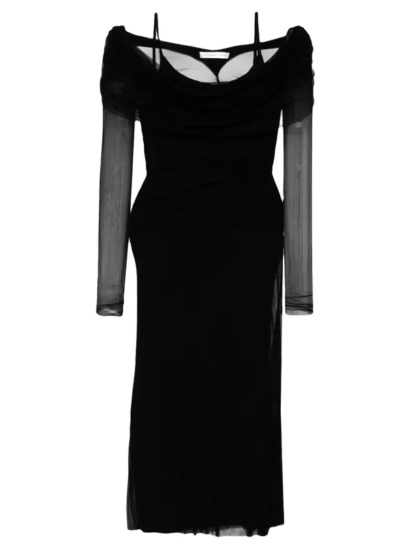 Christopher Esber Veiled Maxi Dress - Black