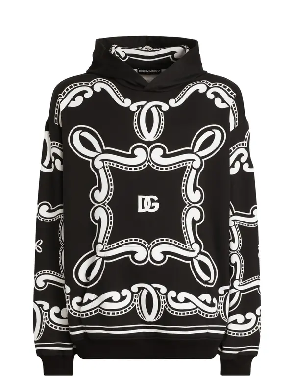Dolce & Gabbana Bandana-print Hoodie - Black