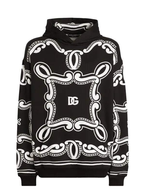 Dolce & Gabbana Bandana-print Hoodie - Black