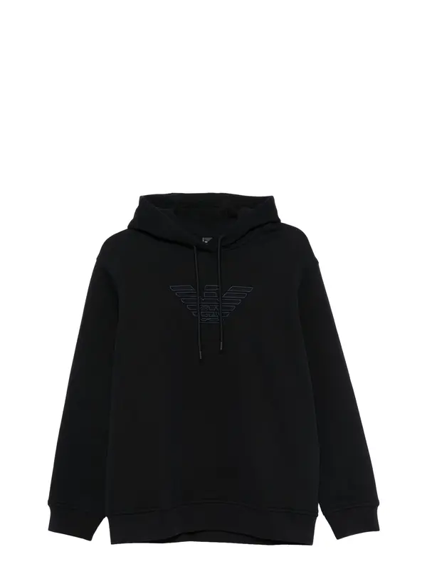 Emporio Armani Logo-embroidered Hoodie - Blue