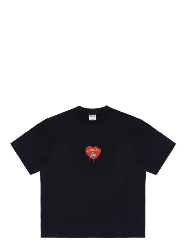 COUNTY OF MILAN Bunny Heart T-shirt - Black