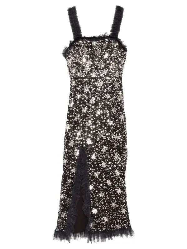 NEEDLE & THREAD Shooting Stars Cami Ballerina Dress - Black
