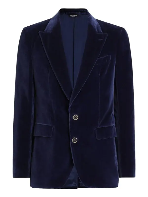 Dolce & Gabbana Velvet Blazer - Blue