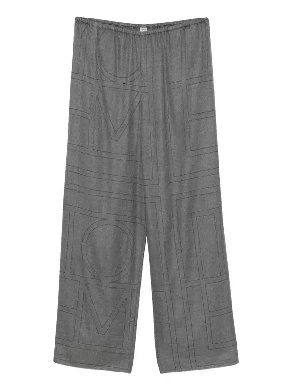 TOTEME Monogram Flannel Trousers - Grey