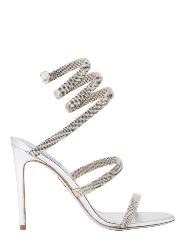 Rene Caovilla 105mm Cleo Sandals - Silver