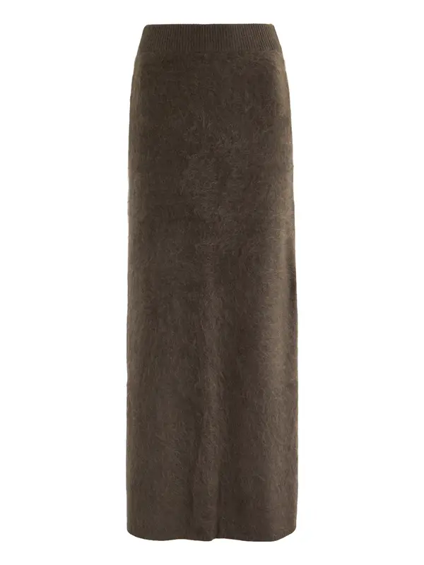 Almada Label Umi Cashmere Maxi Skirt - Chocolate