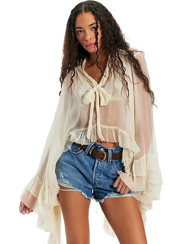 Free People Frill Top - Ivory