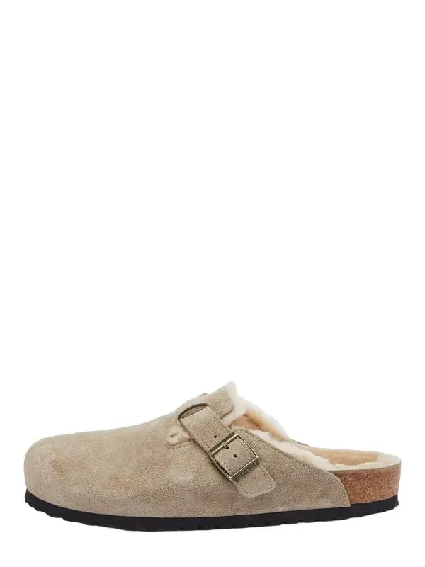 BIRKENSTOCK Boston Shearling Clog - Taupe Suede