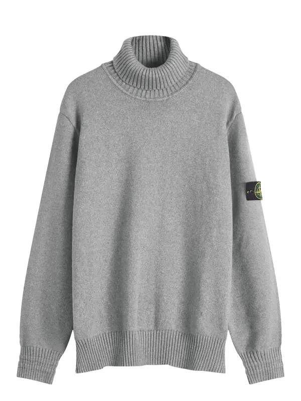 Stone Island Cotton Turtleneck Knit - Melange Grey