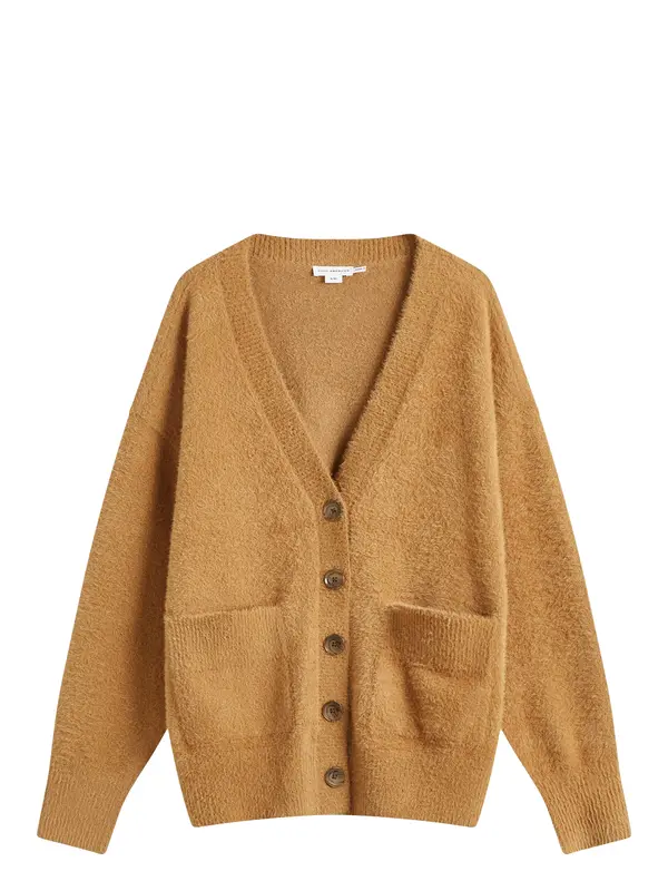 Good American Plush Oversized Cardigan - Warm Caramel