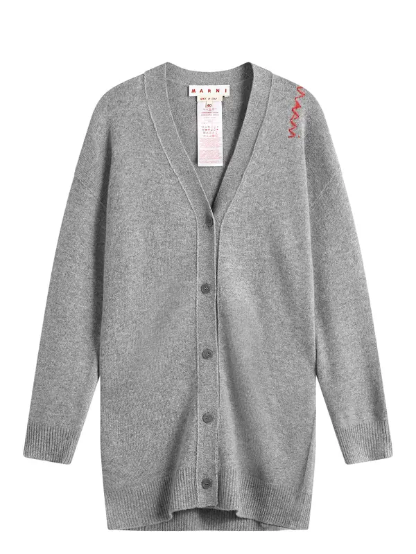 Marni Long Sleeve Knitted Cardigan - Neutral Grey