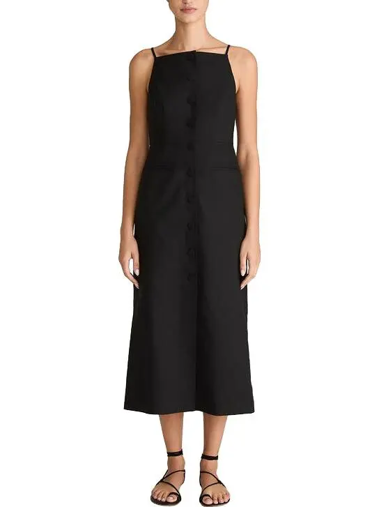 Rebecca Taylor Structured Button-front Midi Dress - Black