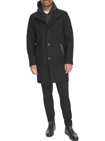 KENNETH COLE Wool Car Coat - Black