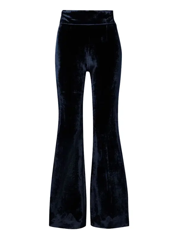 Galvan Velvet Flared Pants - Navy