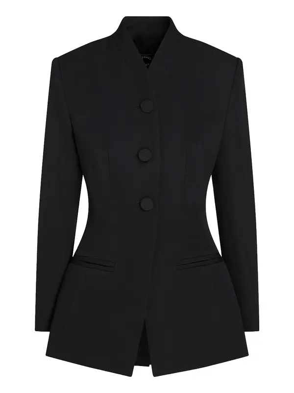 Huishan Zhang Grain De Poudre Wool Jacket - Black