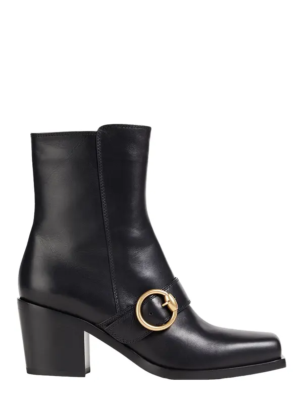 GIANVITO ROSSI Wayne Buckled Leather Ankle Boots - Black