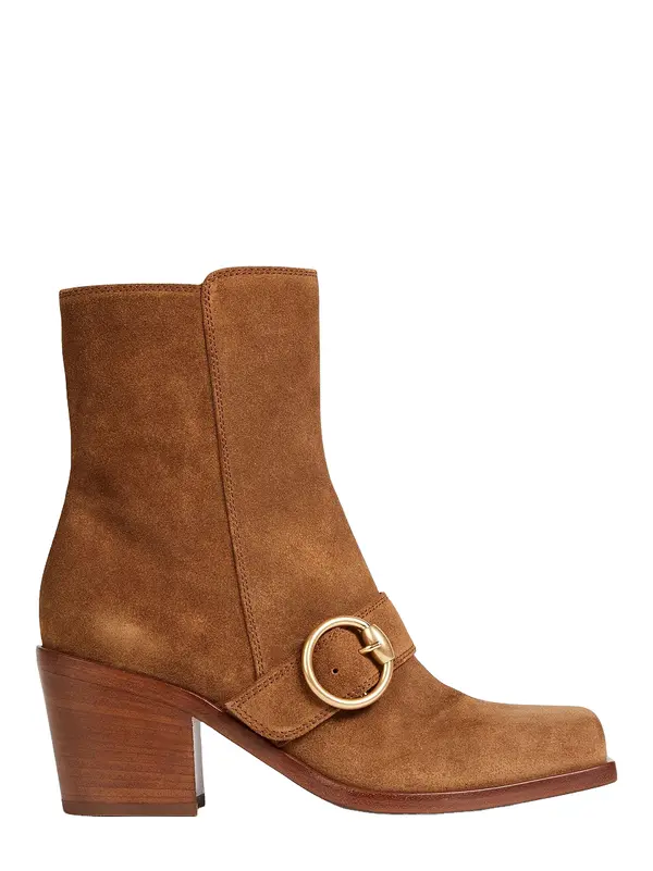 GIANVITO ROSSI Wayne Buckled Ankle Boots - Brown