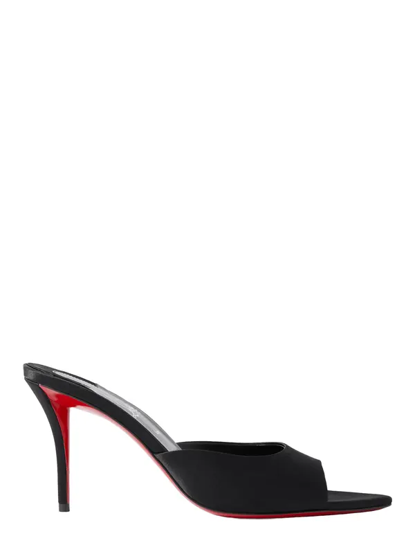 CHRISTIAN LOUBOUTIN Apostropha 80 Satin Mules - Black